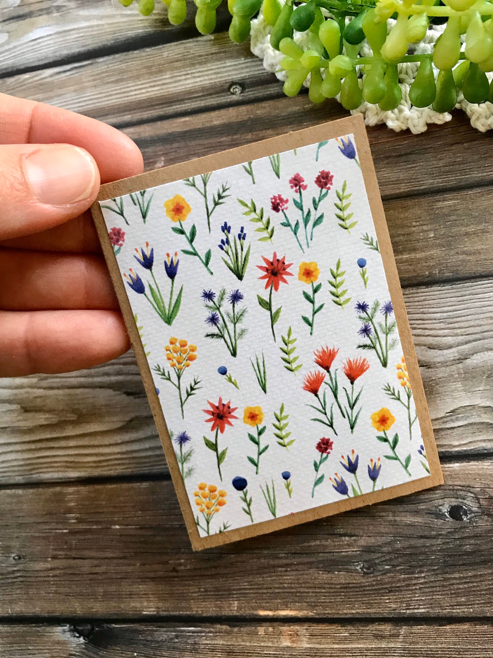 Wildflower Mini Cards / Blank Flower Mini Cards With Envelopes - Etsy