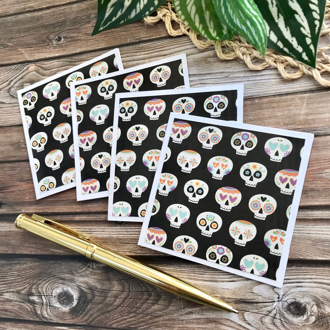 Halloween Mini Cards – Spooky Fall Note Cards With Envelopes – Skull ...