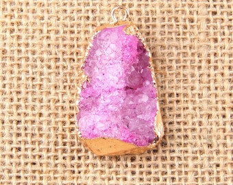 3pcs Nature Geode Quartz Druzy Agate Pendant Crystal Agate | Etsy