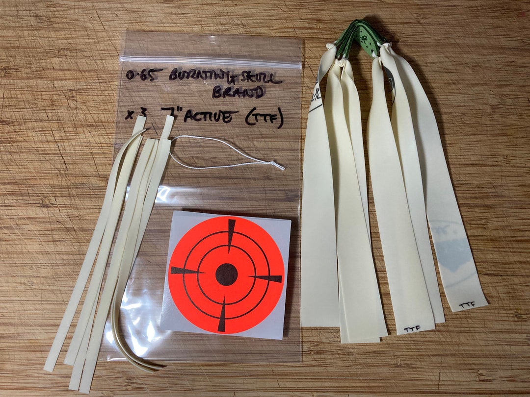 Catapult Slingshot Bands X 3 TTF 0.65 BSB White 25-17mm Taper 7 Inch ...