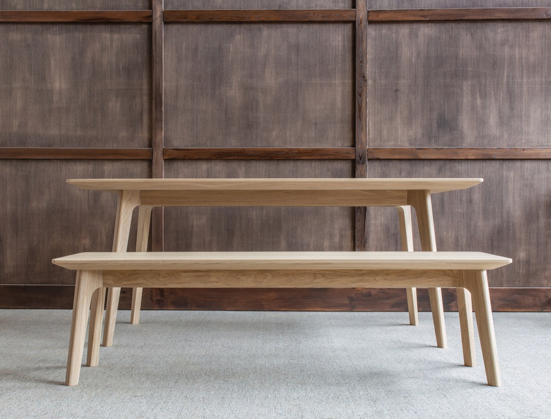 Bench Dining Table, Modern Dining Table Set - Etsy