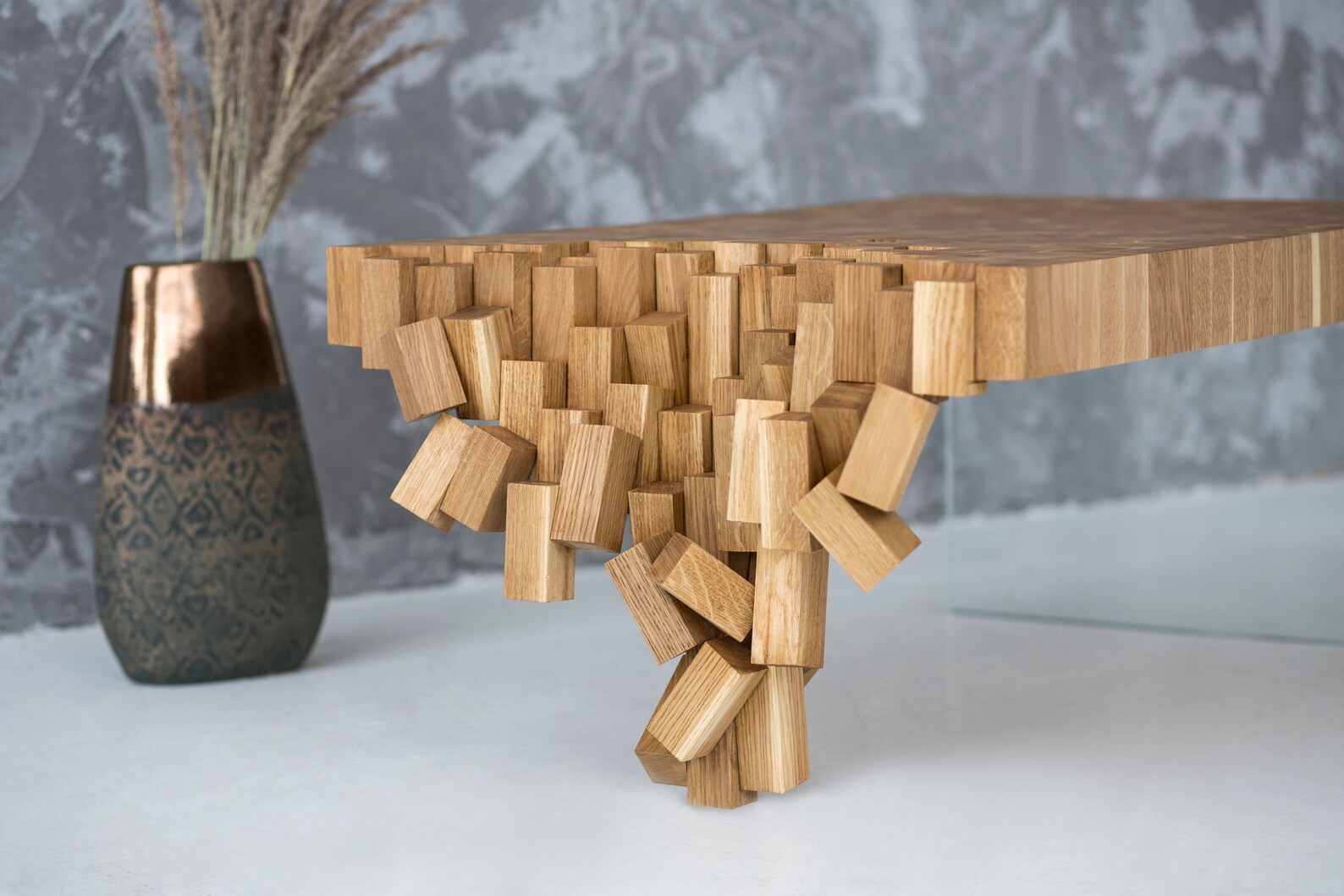 Houten salontafel unieke salontafel van massief eiken | Etsy