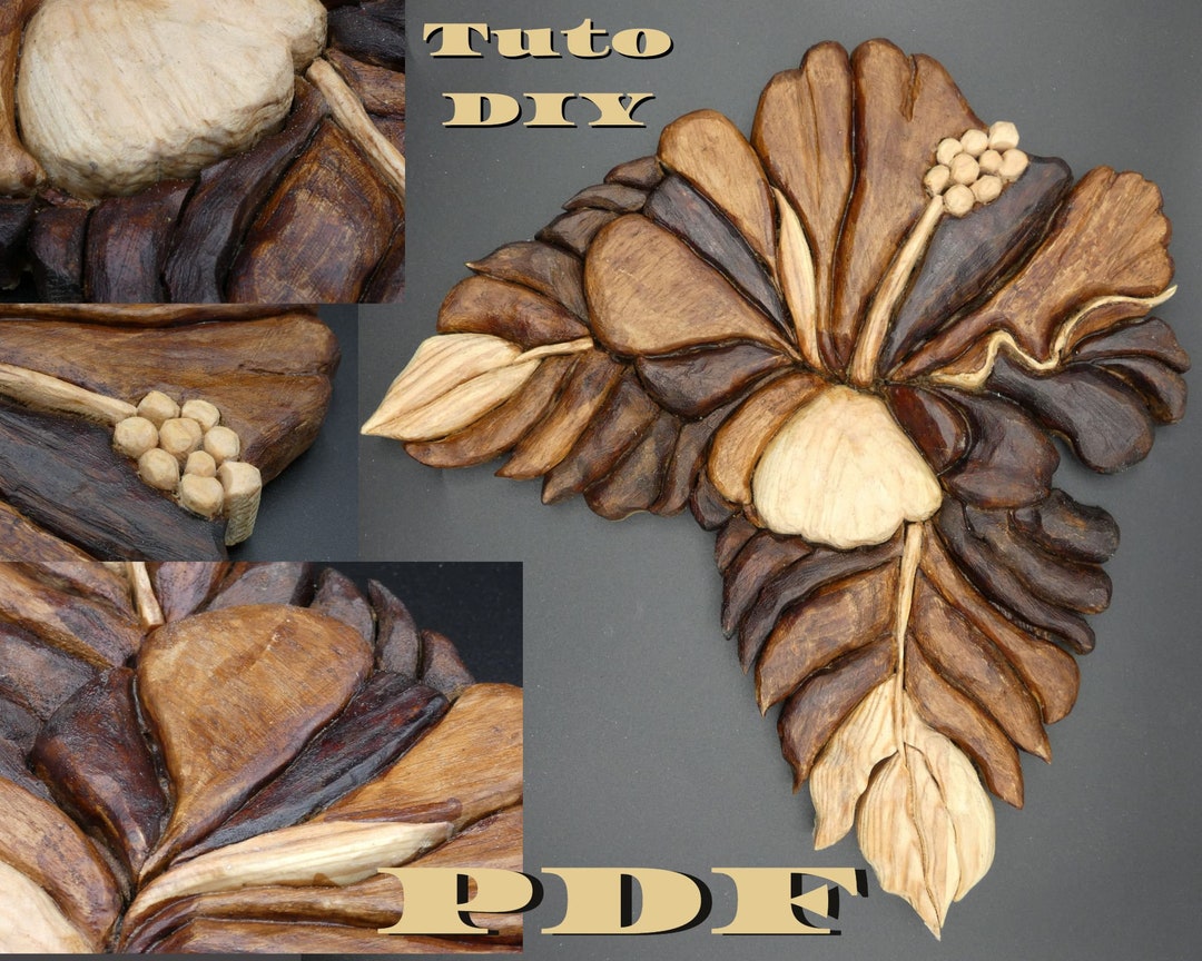 Tutorial and Technical Diagram to Create a Hibiscus Flower in Intarsia ...
