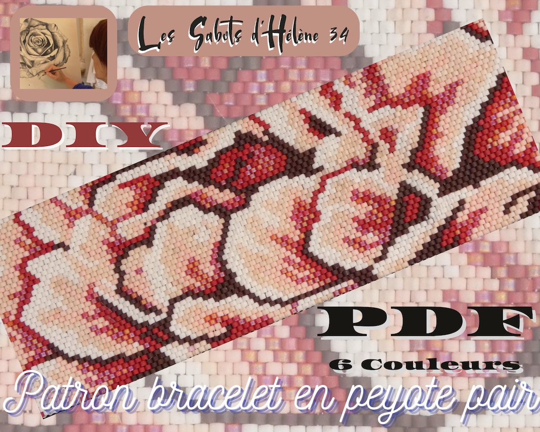 Tutorial and Technical Drawing of Peyote Band Bracelet Pair Pattern ...