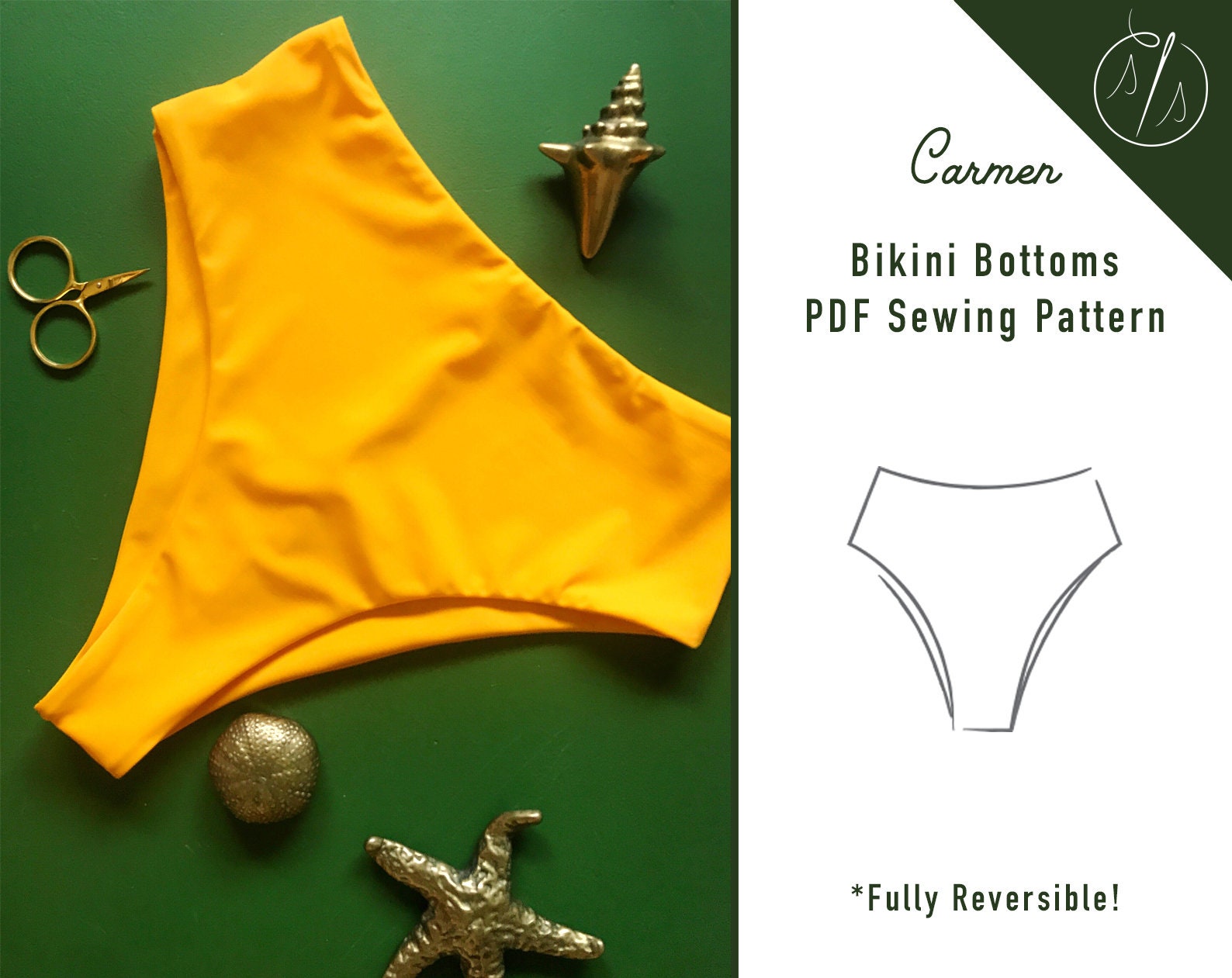 Reversible Bikini Bottoms Sewing Pattern PDF Women's High - Etsy