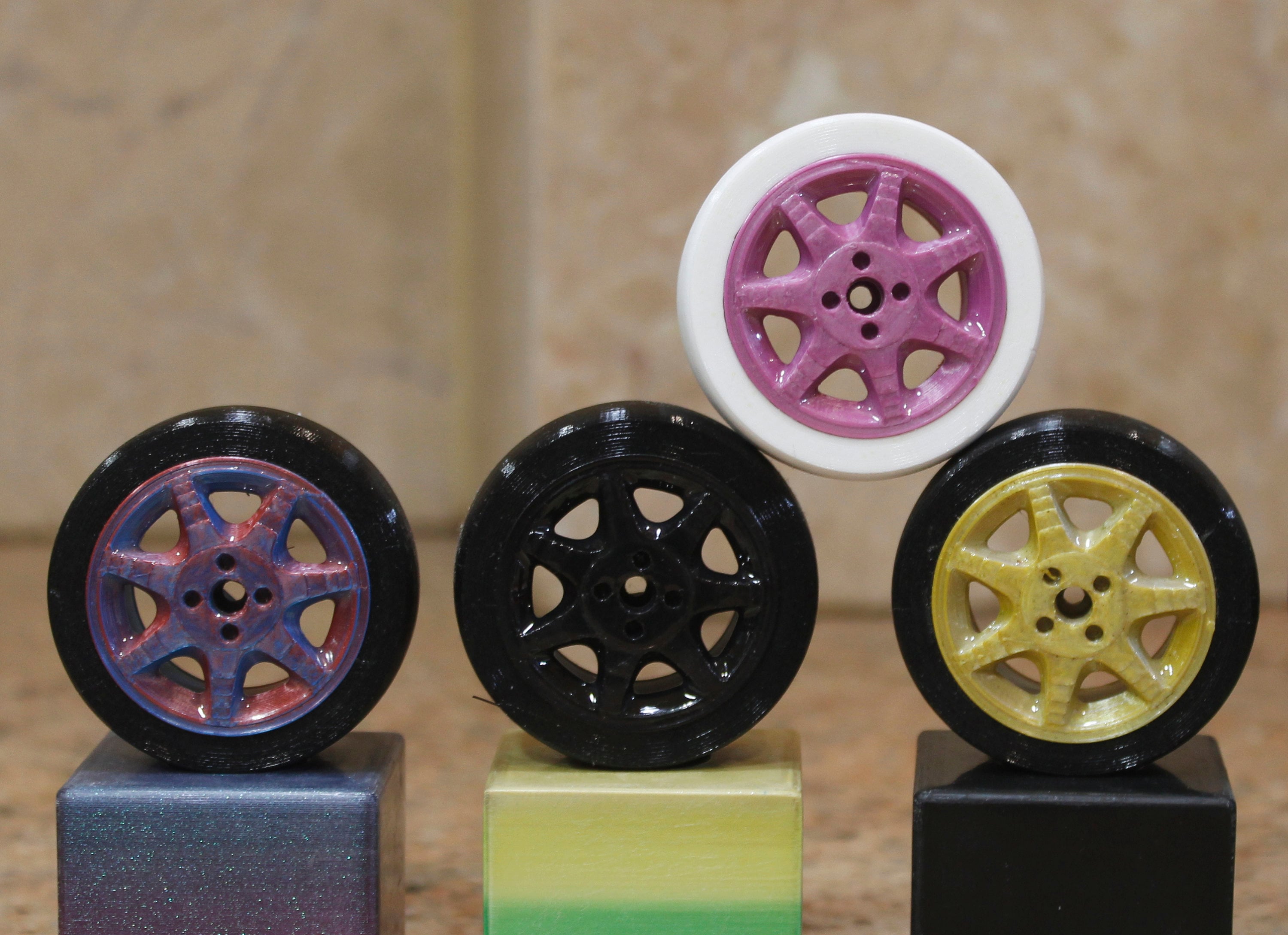 WHEELS ONLY! 4x Drift Wheels/tires WPL D12 Kei Truck 1:10 Scale Rc, 3d ...