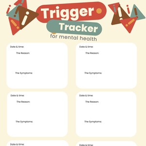 Mental Health Trigger Tracker, Understanding Your Triggers, Trauma ...