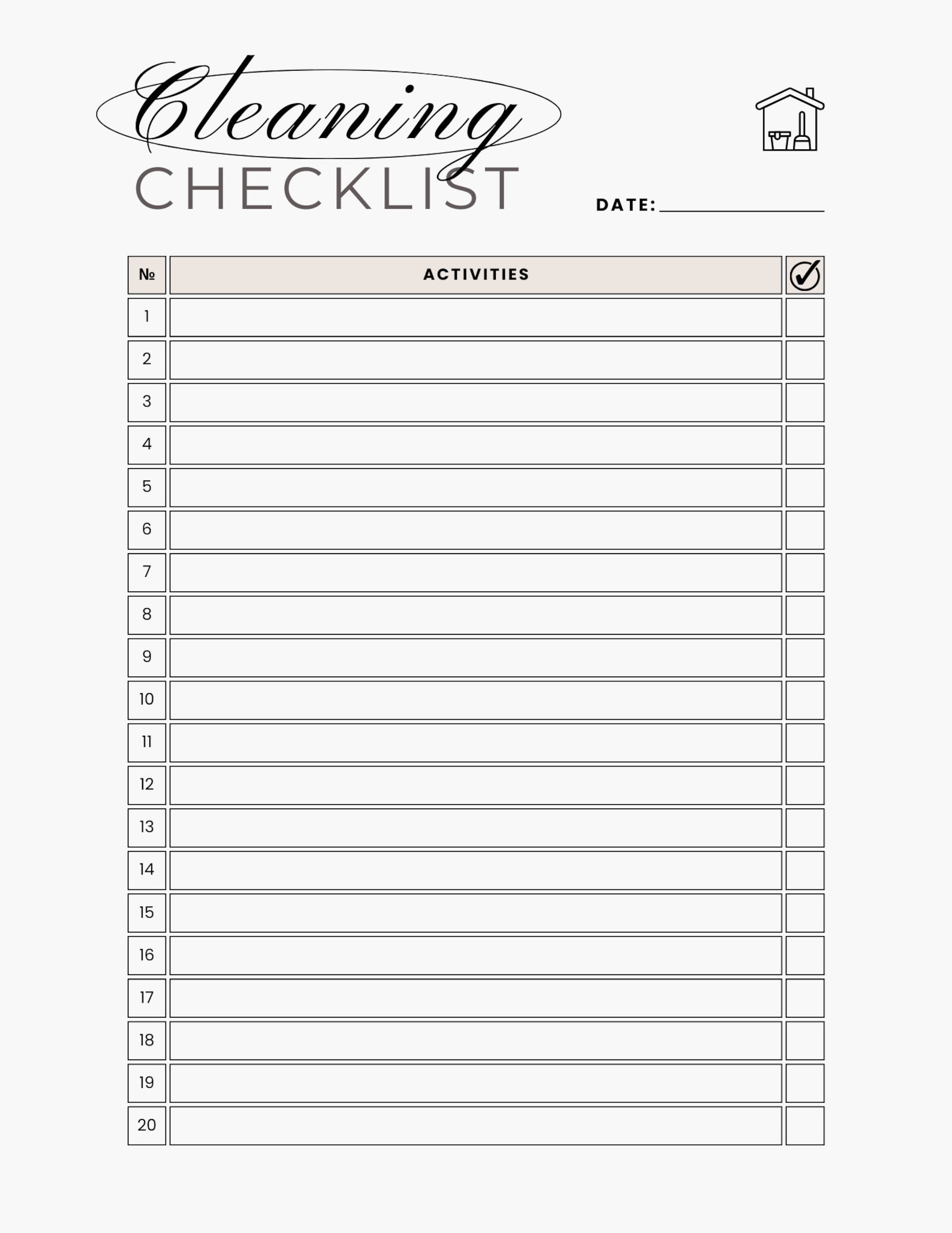 Cleaning Checklist, Deep Cleaning Checklist, Daily Cleaning Checklist ...