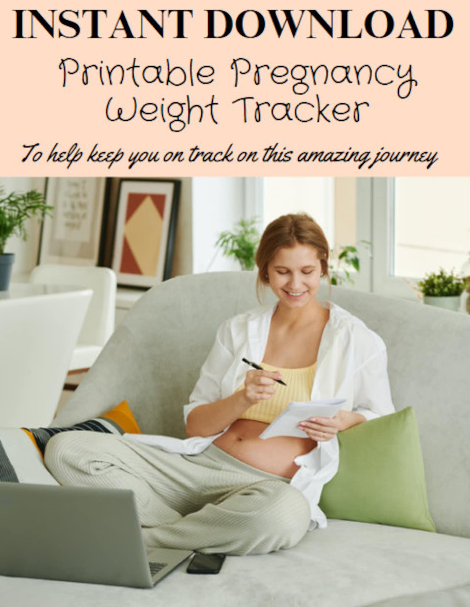 Printable Pregnancy Weight Tracker, Pregnancy Weight Chart, Pregnancy ...