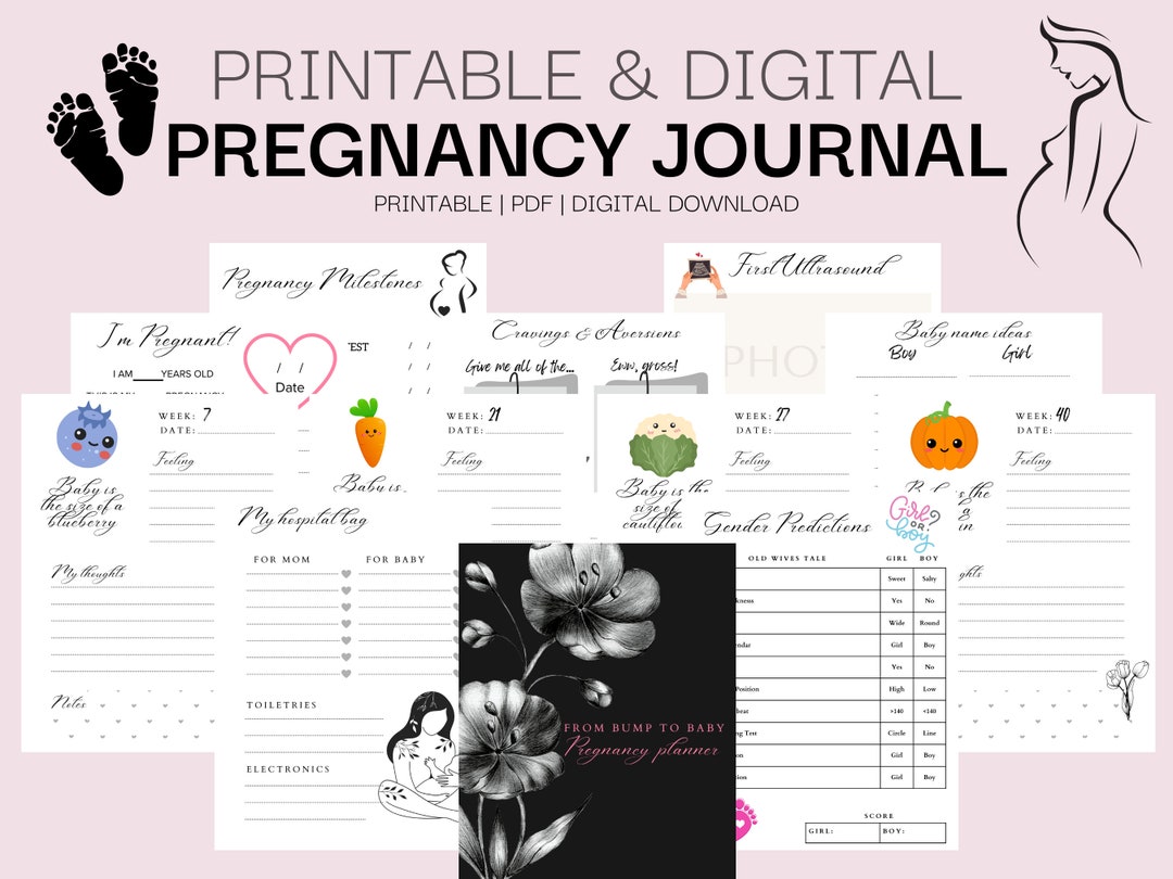 Printable Pregnancy Planner, Pregnancy Journal, Pregnancy Tracker ...