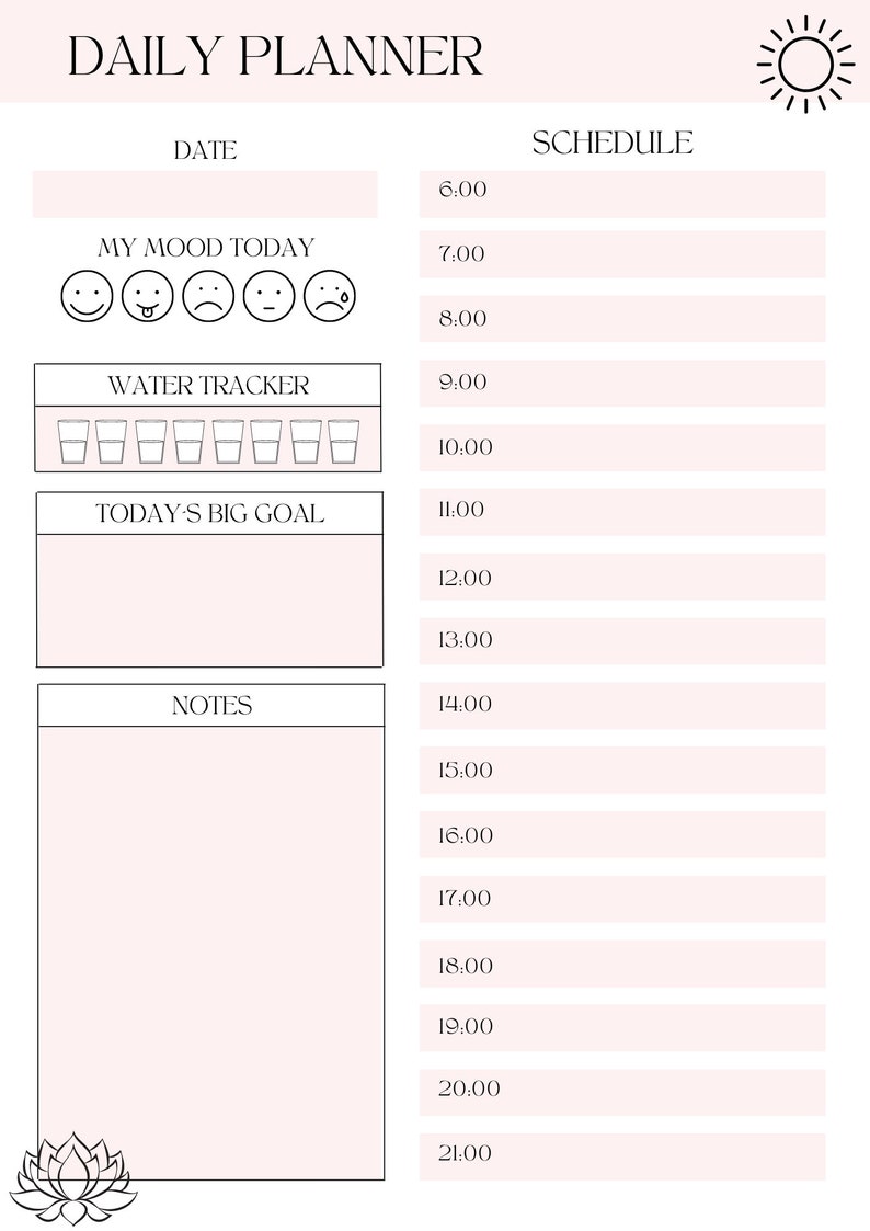 Simple Mood Tracker, Daily Planner, Mood Tracker, Daily Mood Journal ...