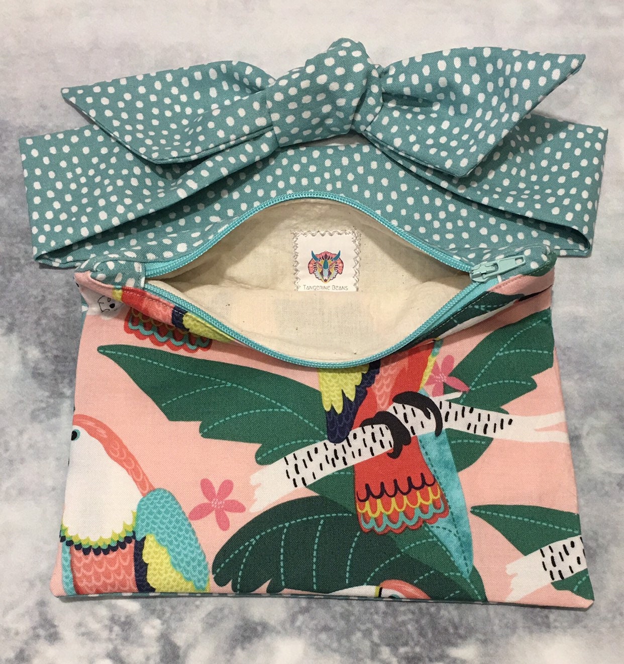 Toucan Zipper Pouch and Topknot Headband Set - Etsy