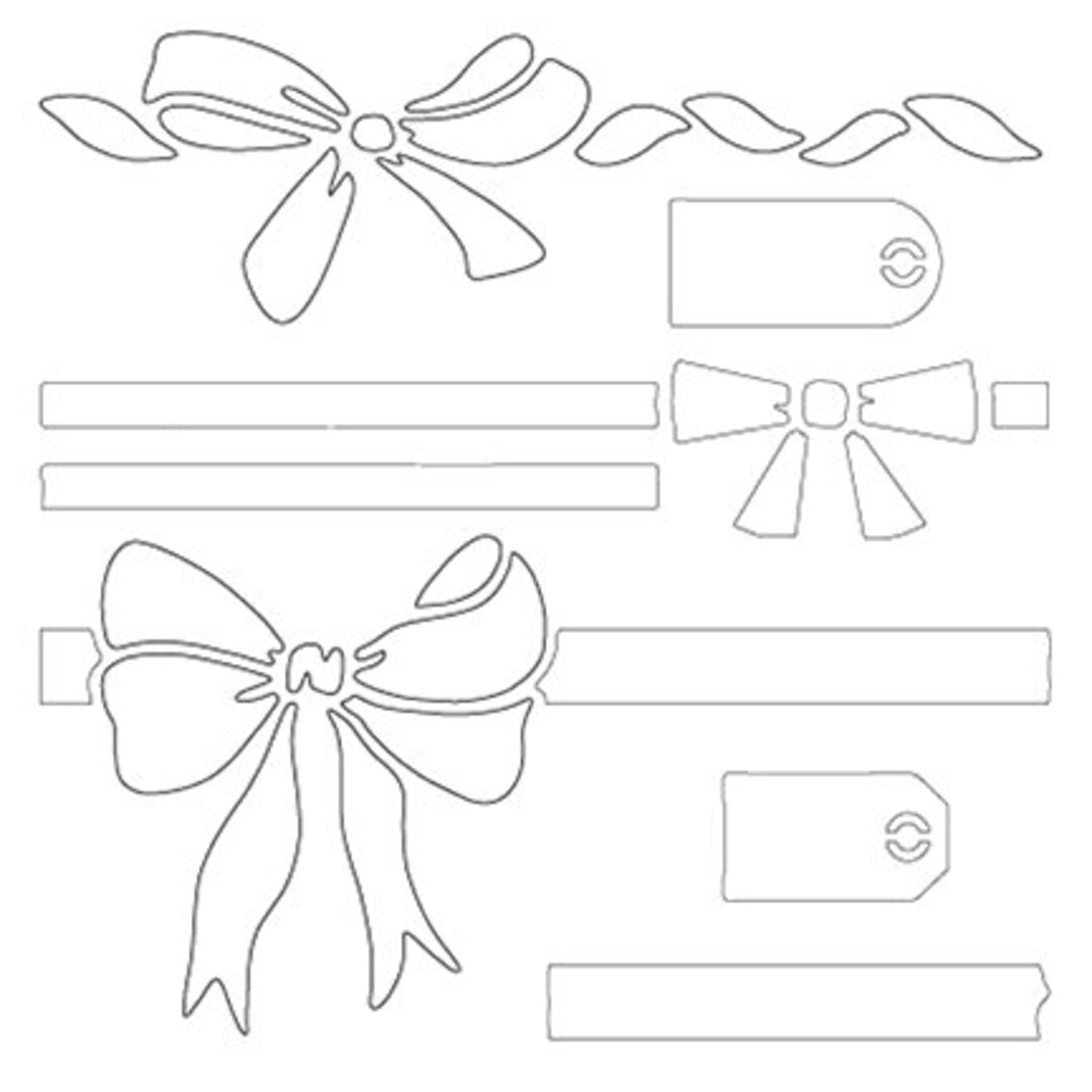 Majemask Bows and Borders Stencil by Card-io - Etsy