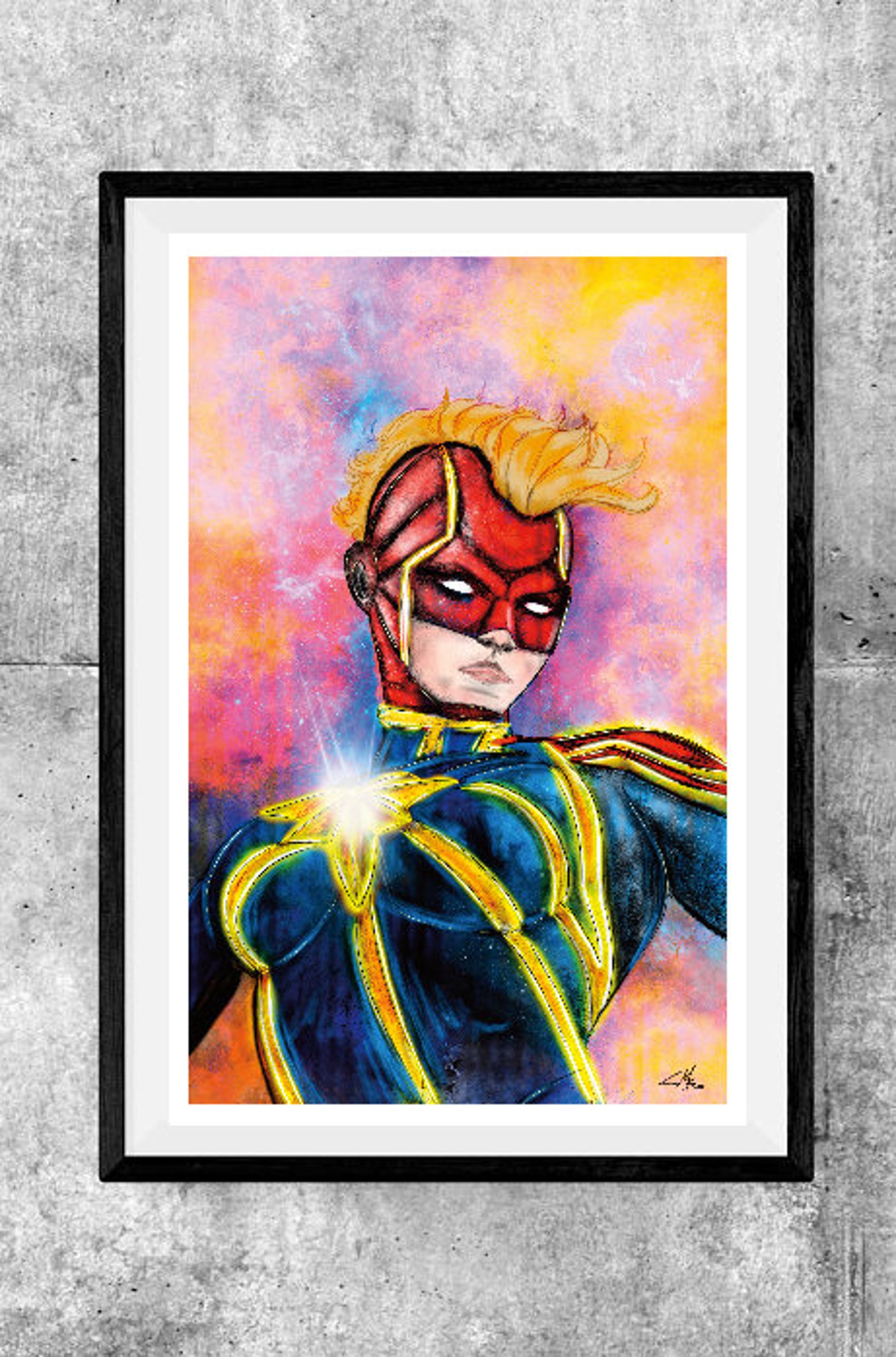 Captain Marvel 11 X 17 Digital Art Print - Etsy Sweden