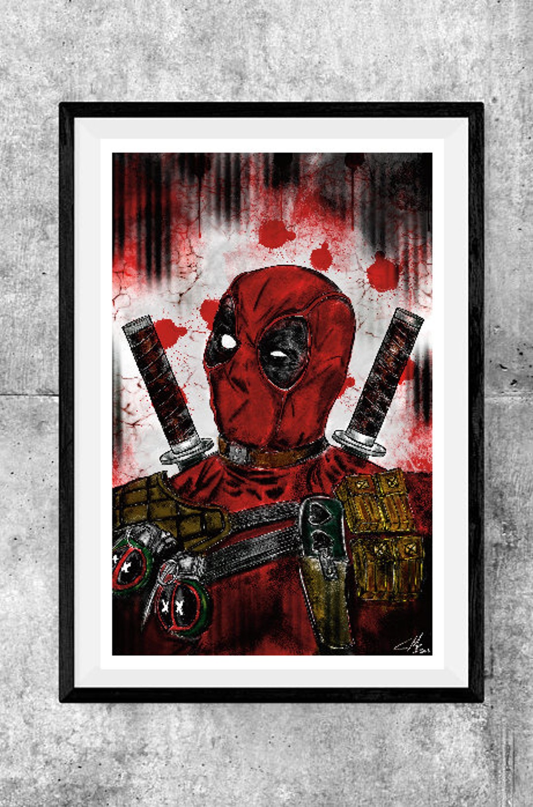 Deadpool 11 x 17 digitale Kunstdruck - Etsy.de