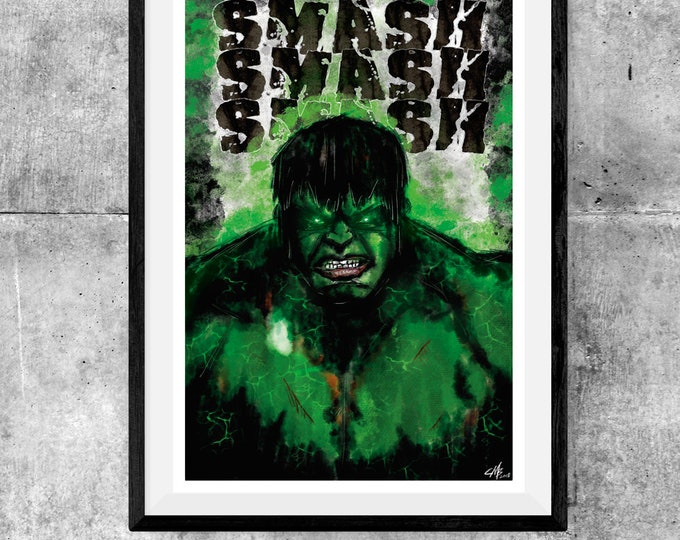 Anual Collage Comic Hulk impresión de Giclee - Etsy México