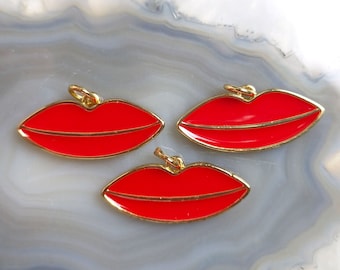Red Lips Necklace - Etsy