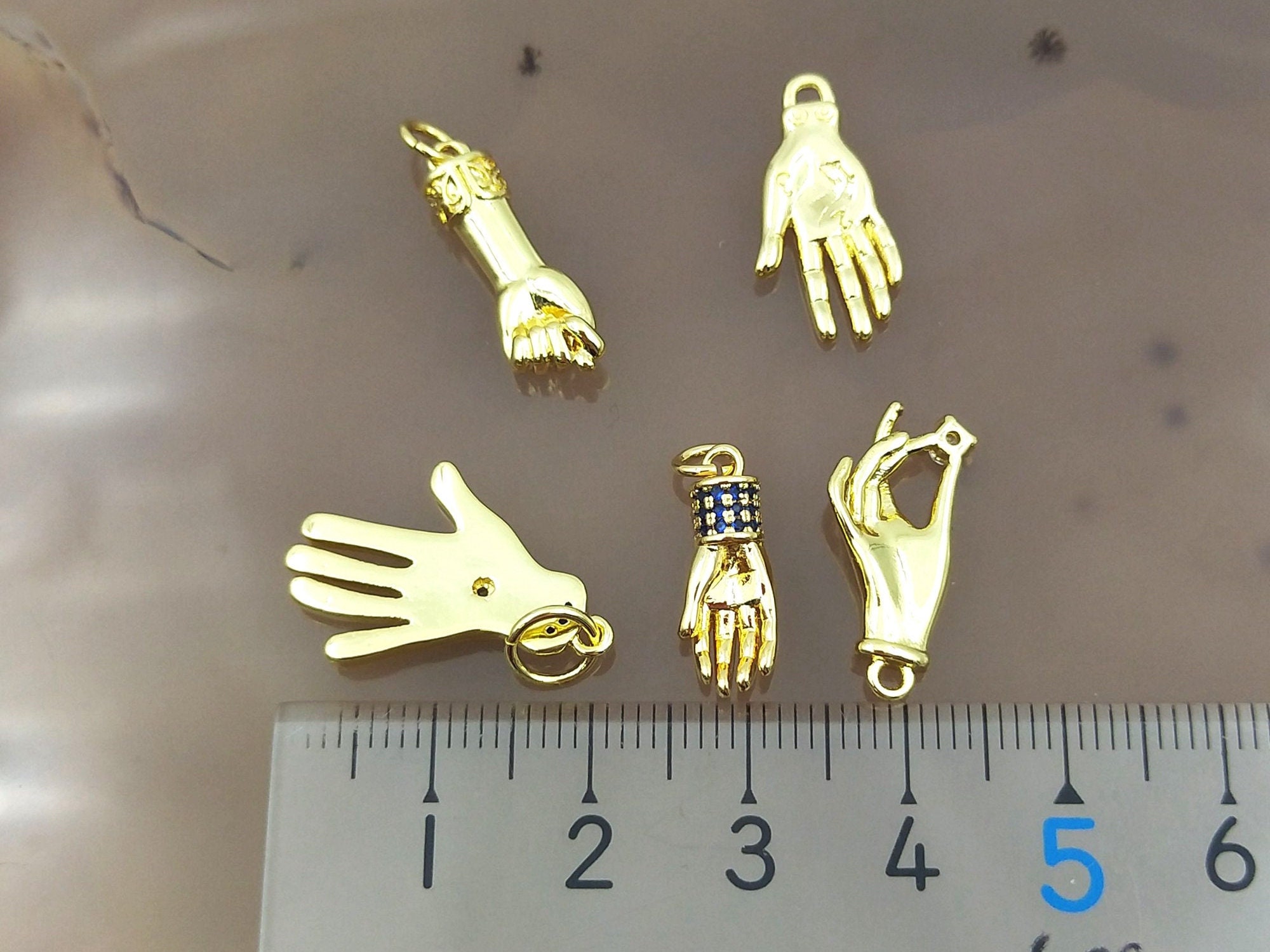 5pcs Shiny Gold Platedhand Pendant hand Amulet Pendant Hand - Etsy