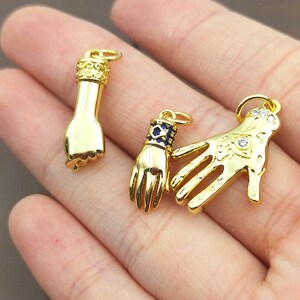 5pcs Shiny Gold Plated,hand Pendant ,hand Amulet Pendant Hand Charm ...