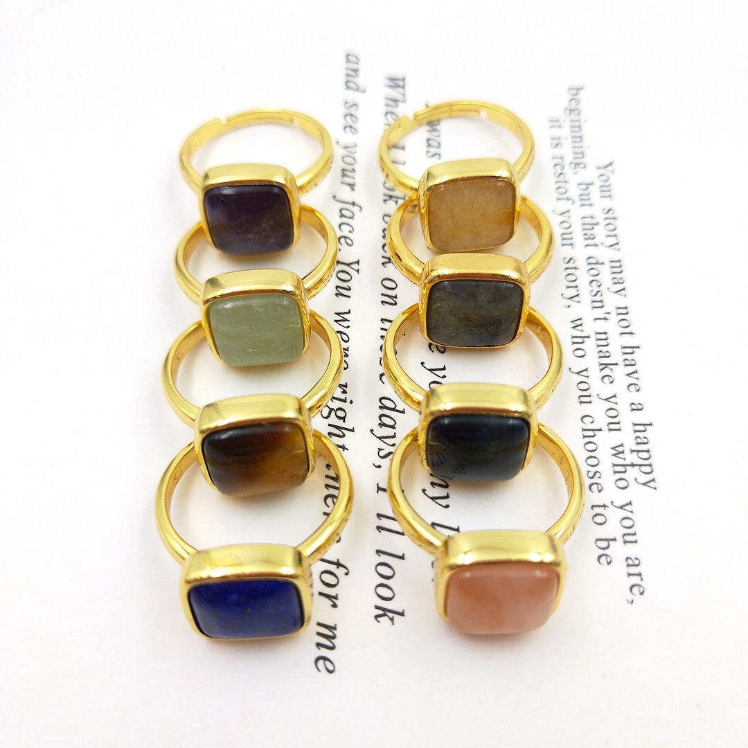 Mini Gemstones Rings, Crystal Bands, Amethyst Jewelry, Lapis Lazuli ...