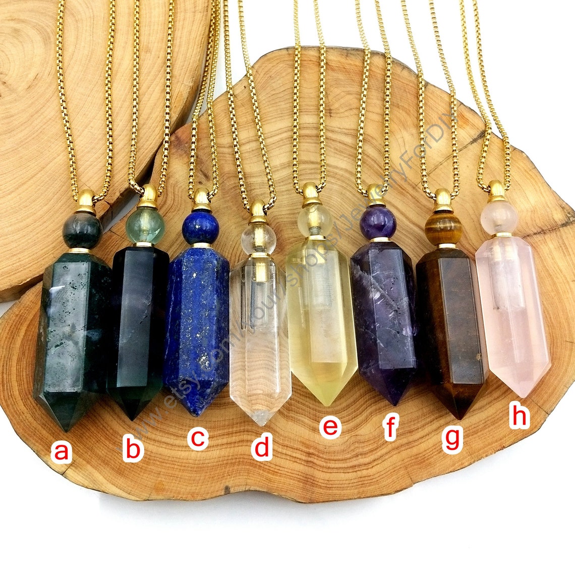 Natural Gemstone Pendant Hexagon prism Bottle Pendant | Etsy