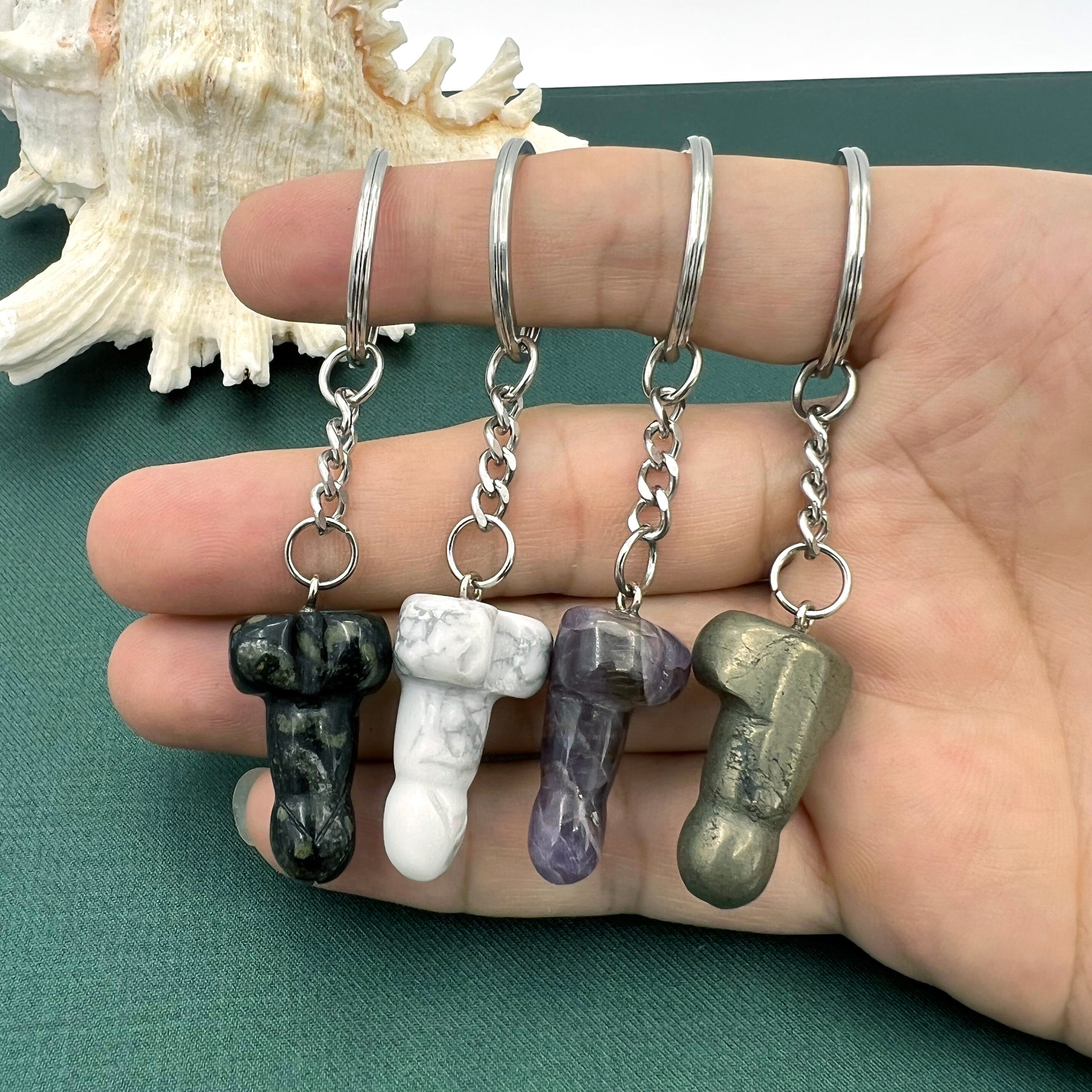 Gemstone Phallus Keychain Crystal Penis Bag Purse Keychain - Etsy