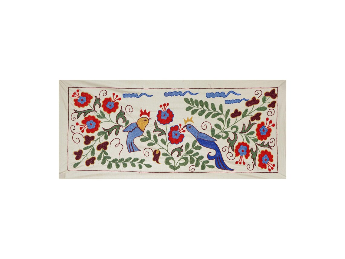 Uzbek Suzani Animal Cotton Tablecloth, 19th Century Bukhara Wall ...