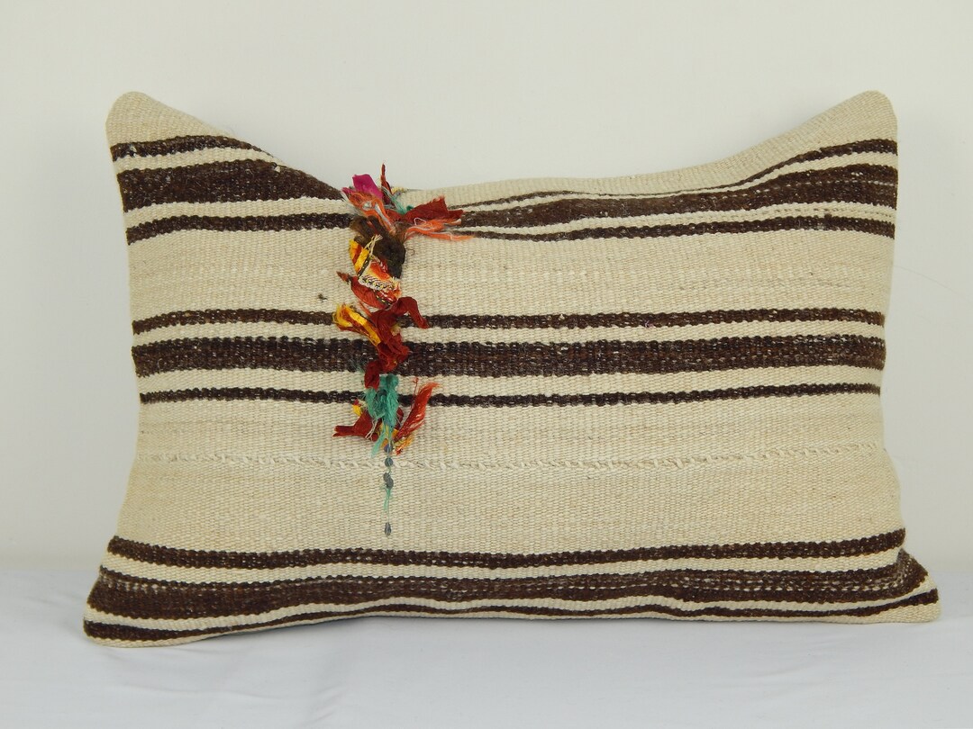 Vintage Minimalist Style Hemp Pillow With Original Details 16 X 24 ...