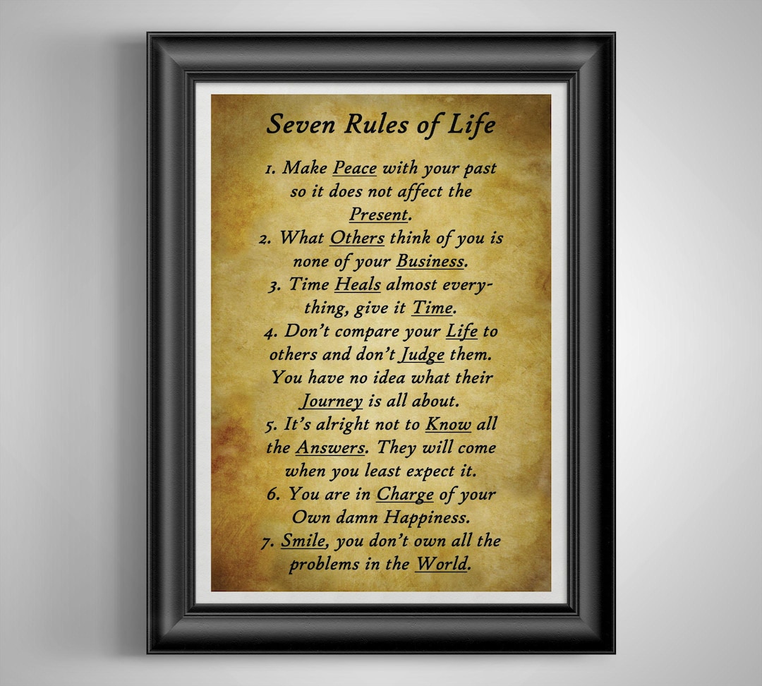 Mindfulness Rules for Life: Mental Health Poster for Therapy ...