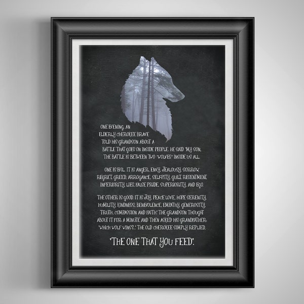 The Two Wolves Art - Etsy