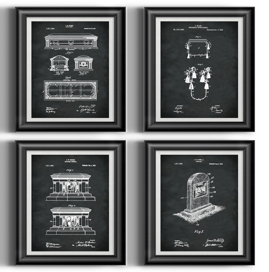 Set of 4 Posters Funeral Home Decor Funeral Director Gift for Mortician ...