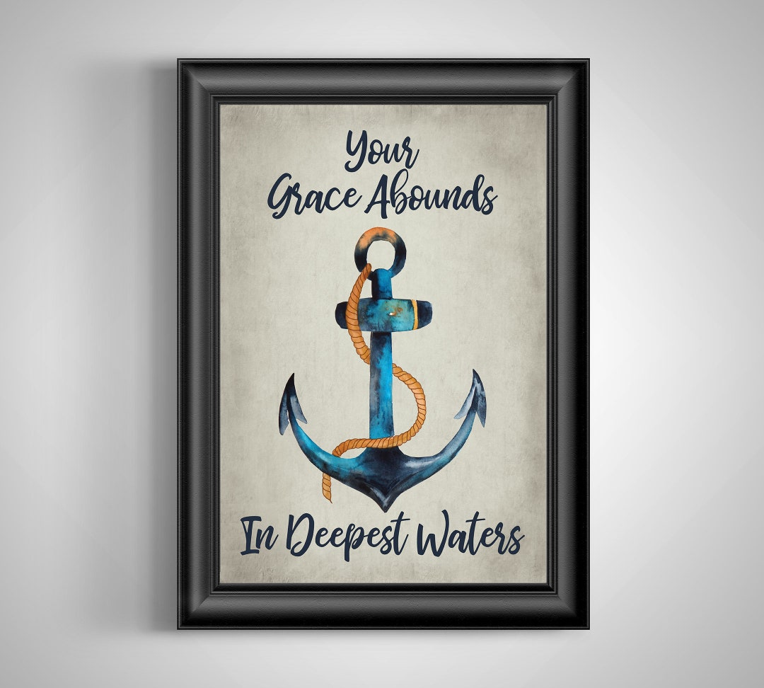 Inspirational Anchor Illustration: Christian Faith Print for Church ...