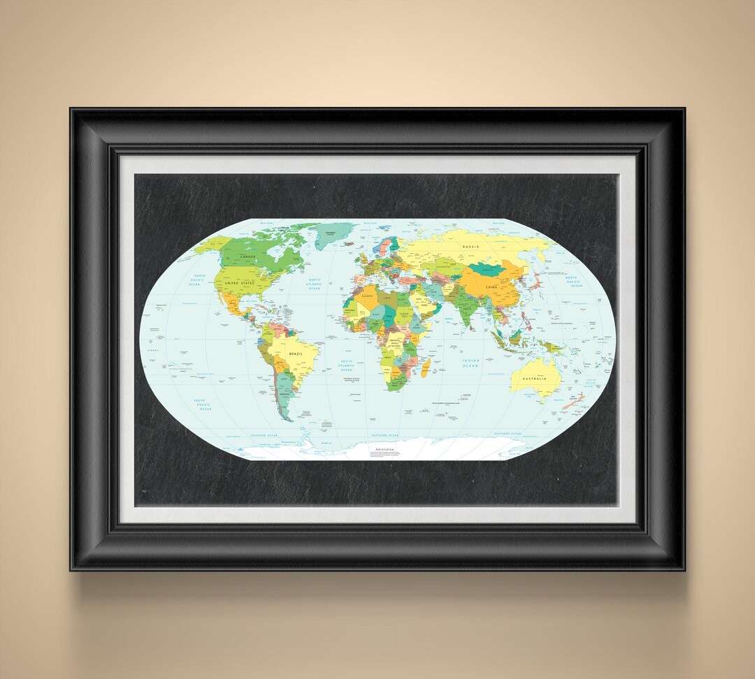 2013 World Map Illustration With Countries: Large Decorative Poster for ...