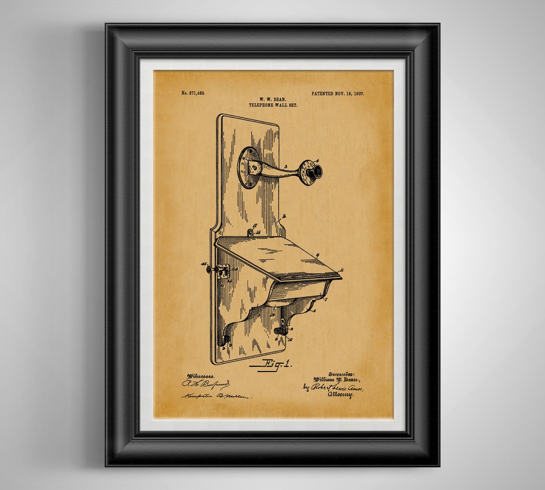 Antique Telephone Decor Home Office Wall Art Telecommunication Gift for ...