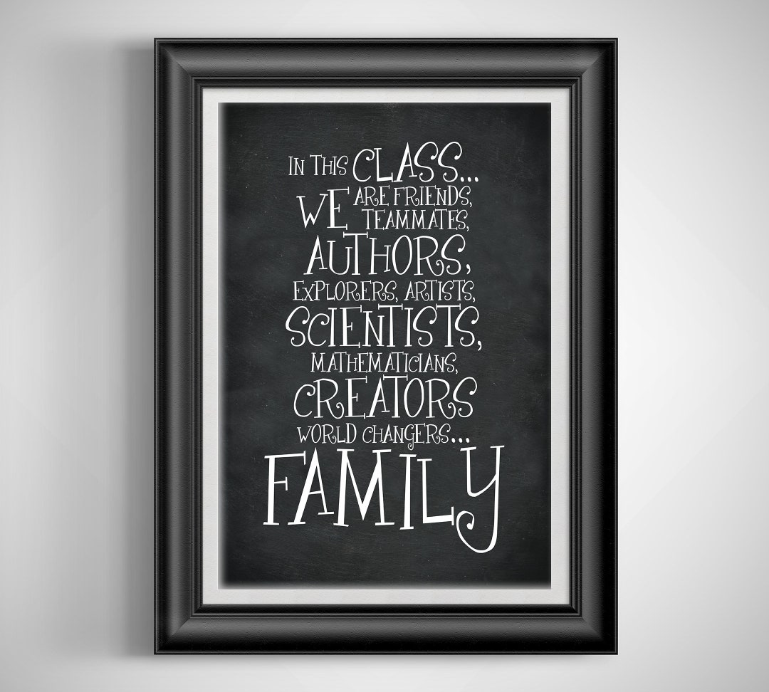 Inspiring Classroom Wall Art: We Are Family Poster - Heartfelt Teacher ...