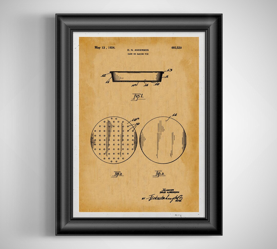 Vintage Cake Pan Poster: Culinary Wall Art for Kitchens, Bakeries, and ...