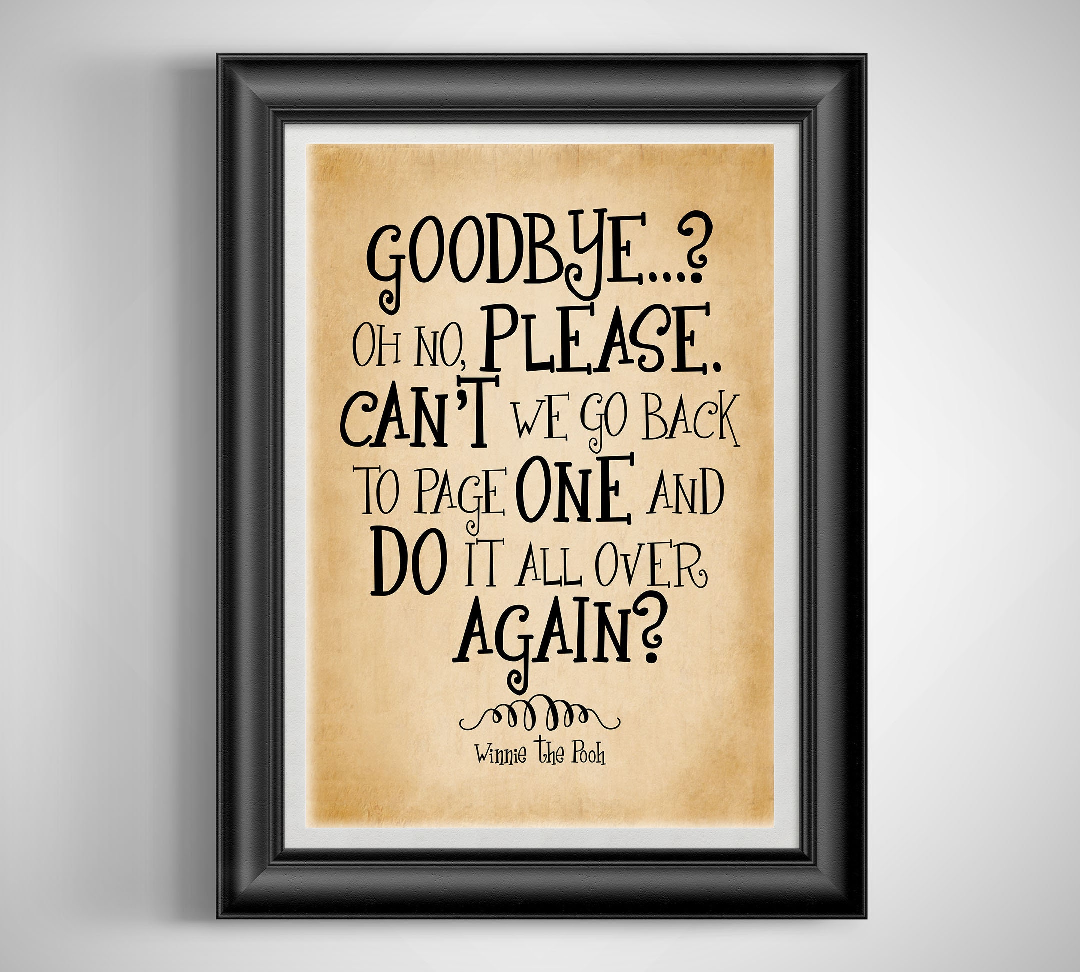 Winnie the Pooh Goodbye Quote Goodbye Print Farewell Gift Moving Away ...