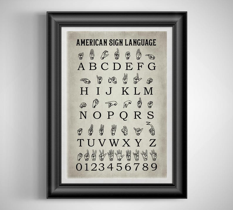 ASL Alphabet Chart American Sign Language Teacher Resource Classroom ...