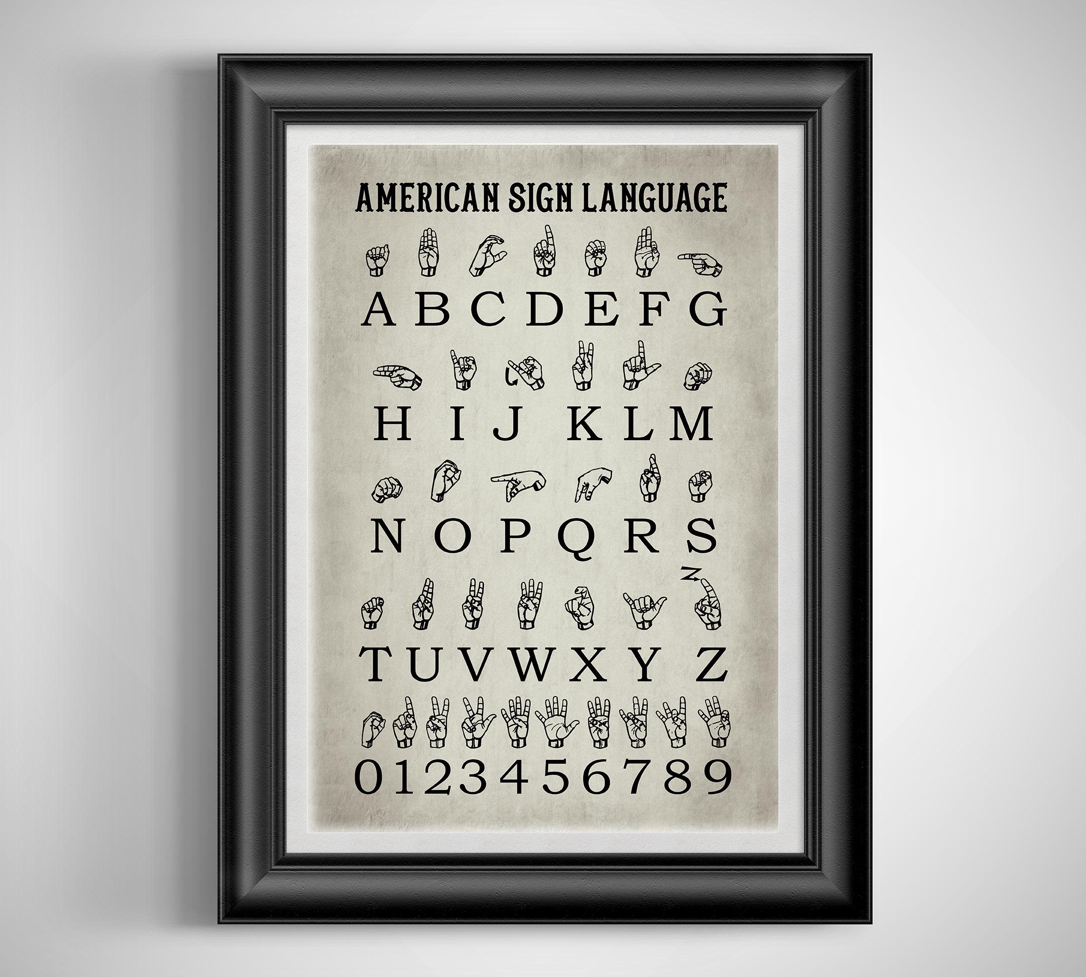 ASL Alphabet Chart American Sign Language Teacher Resource Classroom ...