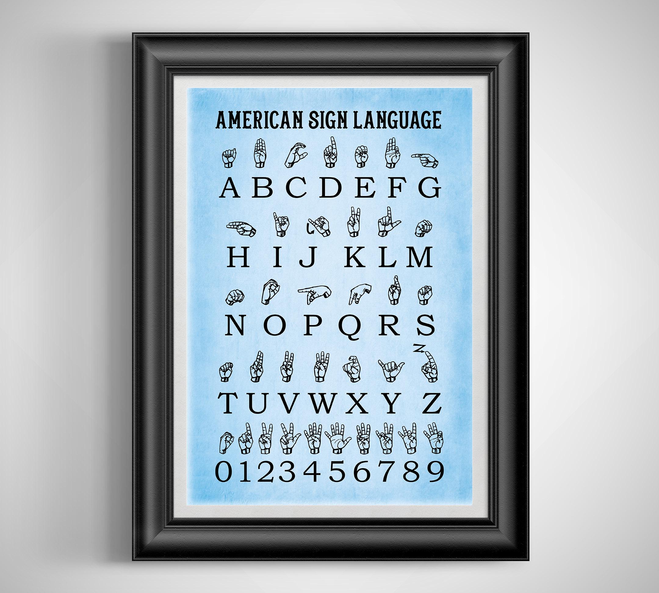 ASL Alphabet Chart American Sign Language Teacher Resource Classroom ...