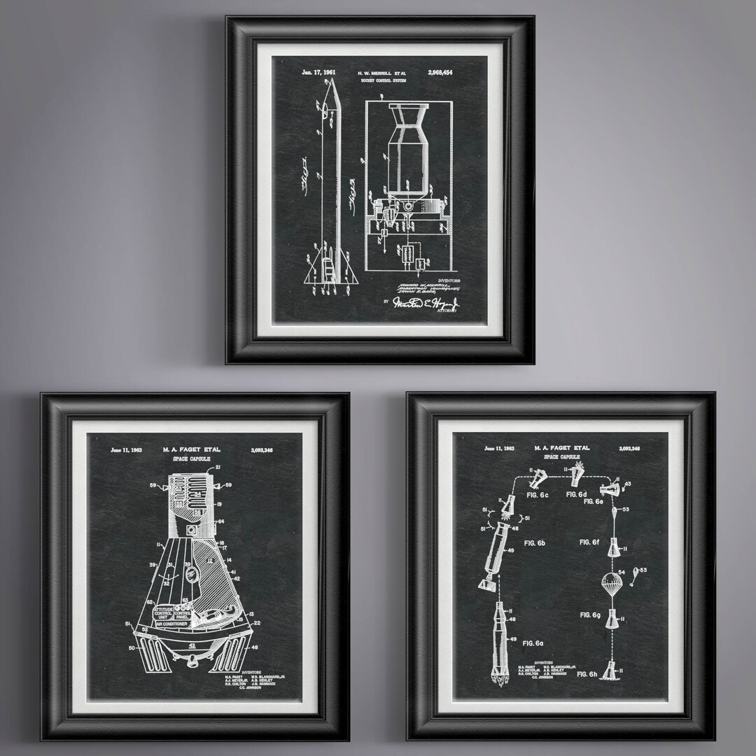 Space Blueprint Nasa Poster Space Exploration Gifts for Men Space Wall ...