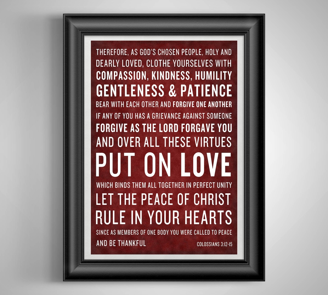 Colossians 3:12-15 God Fearing Bible Verse Prints Christian Poster ...