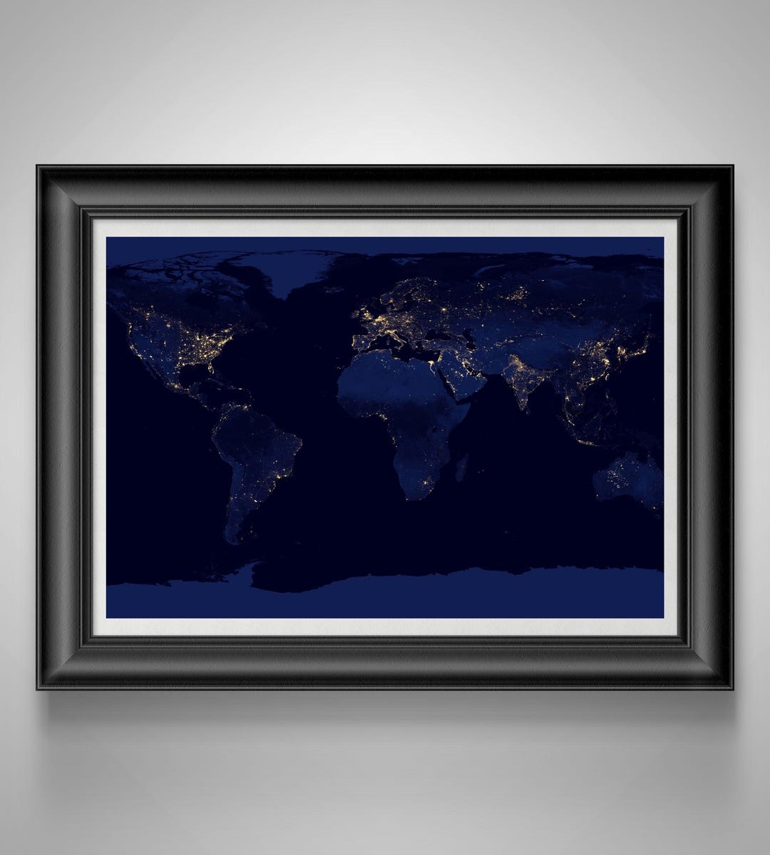 NASA NOAA Satellite Earth Night Lights World Map: Space Lover's Gift ...