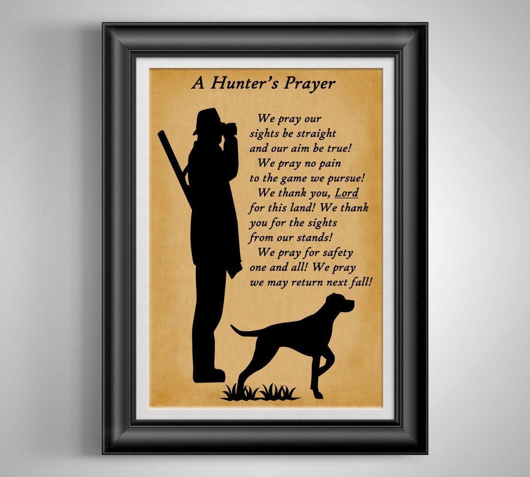 Rustic Hunting Prayer Wall Art: Cabin Decor, Lake House Gift for Brother-in-law, Duck Hunter ...