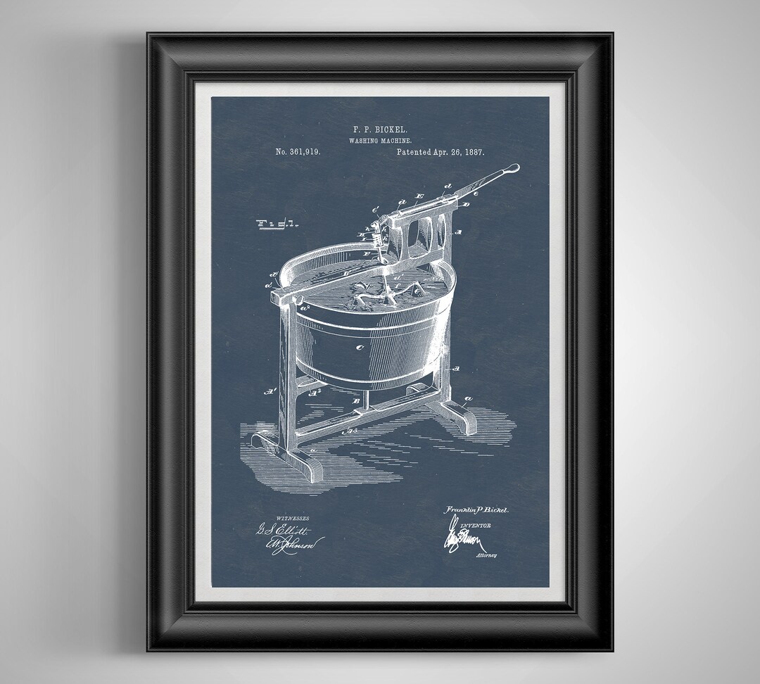 Vintage Laundry Room Decor Antique Washing Machine Patent Print ...
