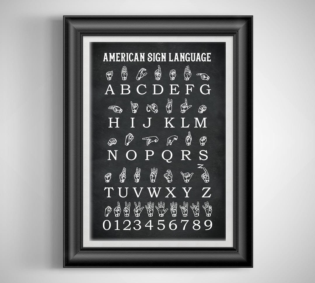 ASL Alphabet Chart American Sign Language Teacher Resource Classroom ...