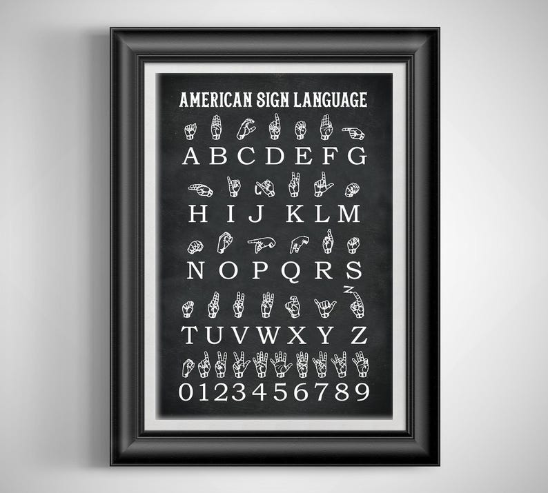 ASL Alphabet Chart American Sign Language Teacher Resource Classroom ...