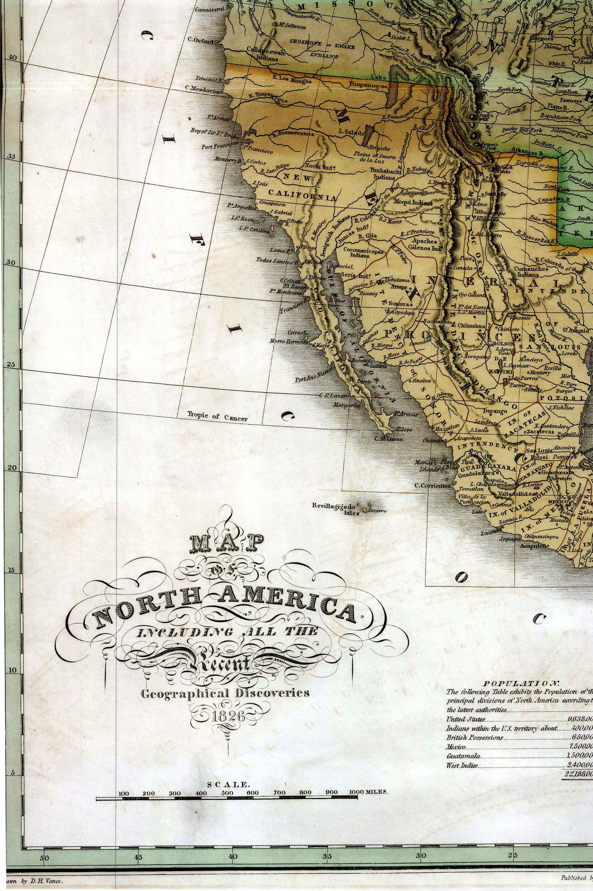 Vintage 1826 United States Map Print - Historical USA Poster for ...