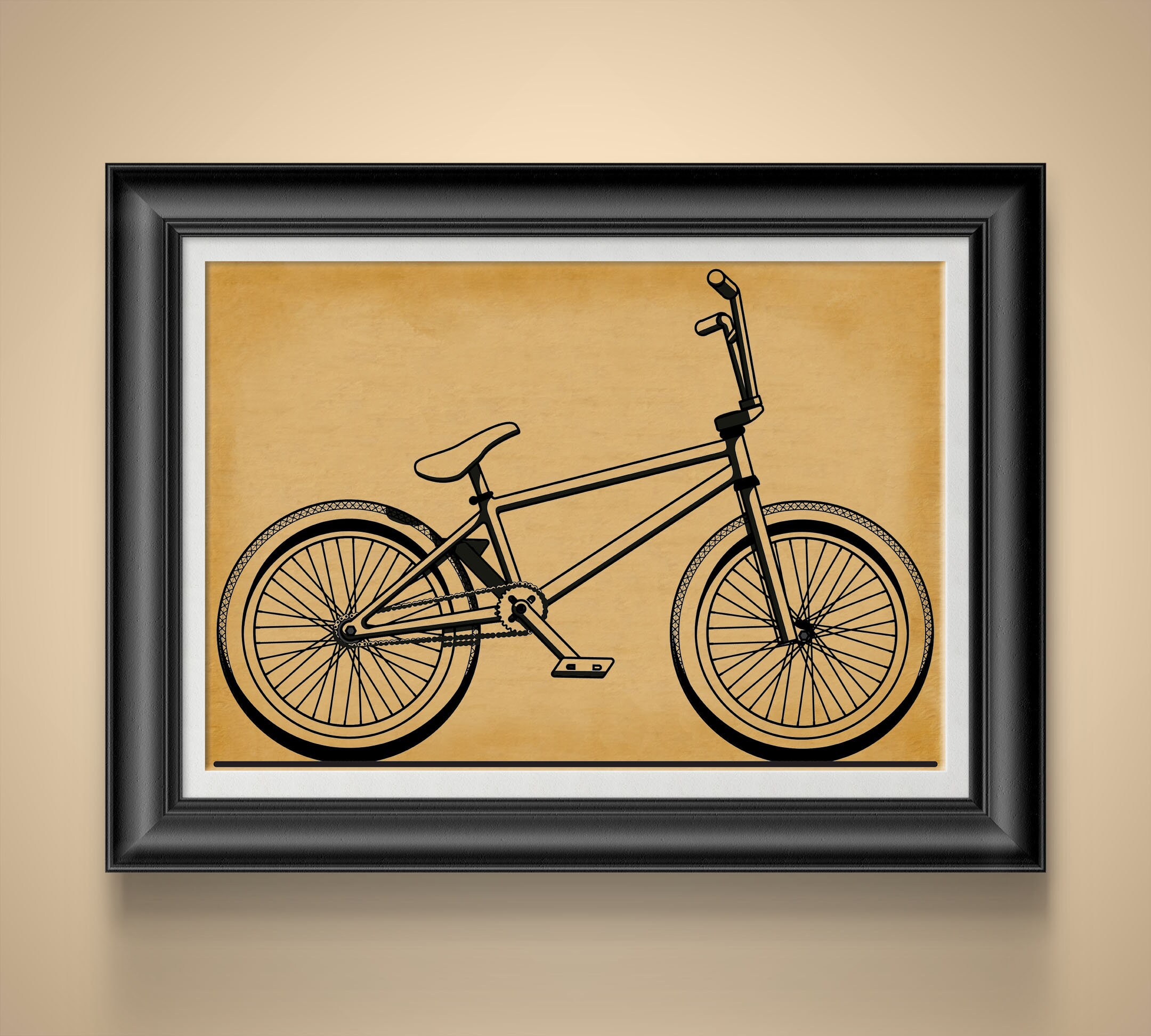 BMX Poster Retro Cycling Posters BMX Vintage Bicycle Gifts BMX Wall Art ...