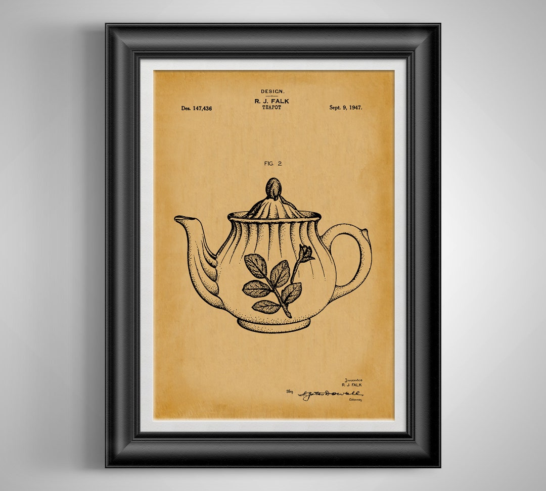 Vintage 1947 Teapot Poster: Kitchen Wall Art for Tea Lovers, Dining ...